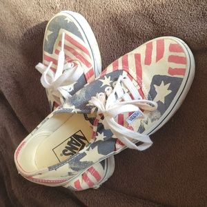 Vans | Shoes | Usa Red White And Blue Vans | Poshmark